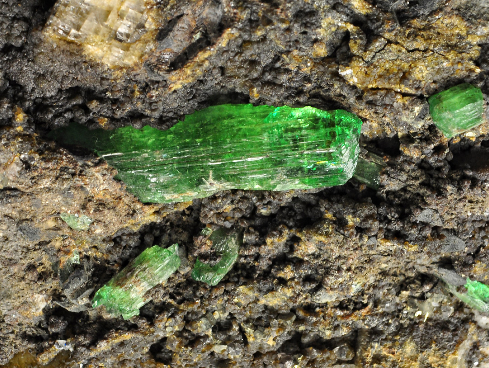 Spodumene, variety "Hiddenite", 14 x 11 x 4 mm., Rist Mine, Hiddenite ...