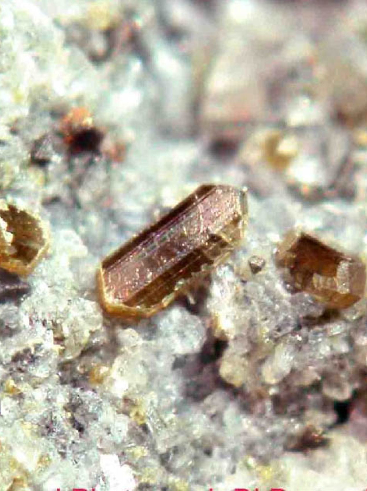 Dark olive enstatite crystals with black ilmenite crystals and crude ...