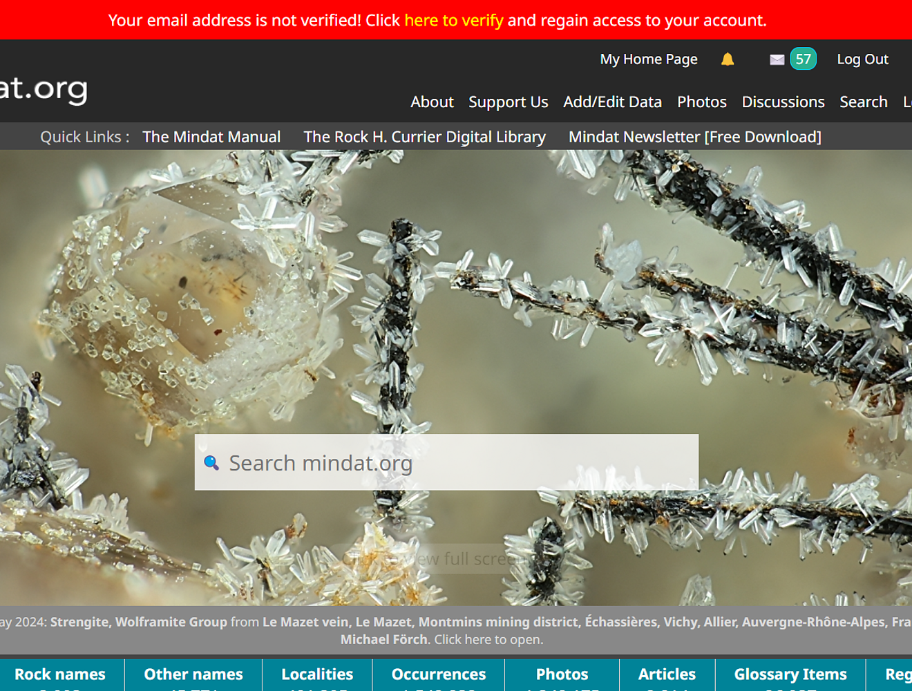Improving Mindat.org : Important notice - email verification will be enabled!