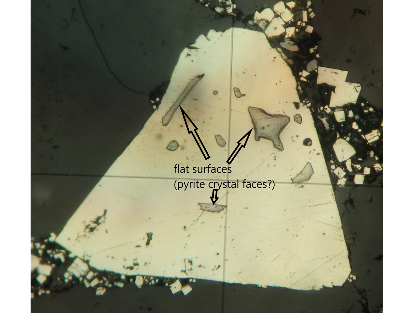 General : Hessite inclusions in pyrite