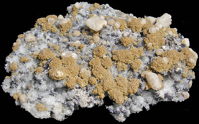 Siderite, Calcite, Quartz, Pyrite, Sphalerite