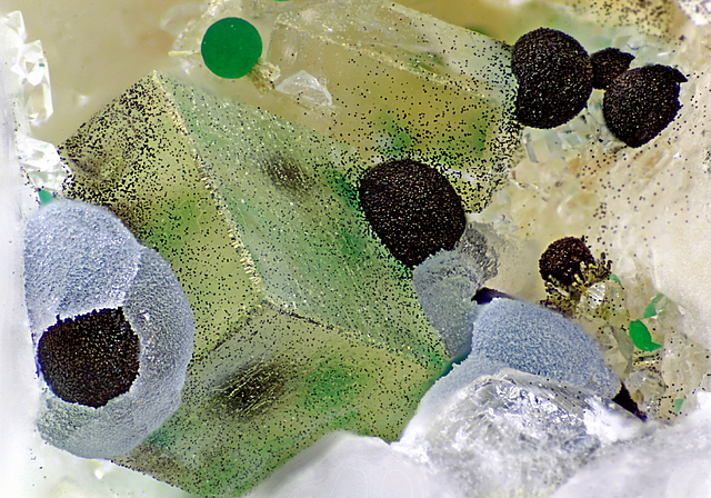 Tenorite, Calcite, Fluorite