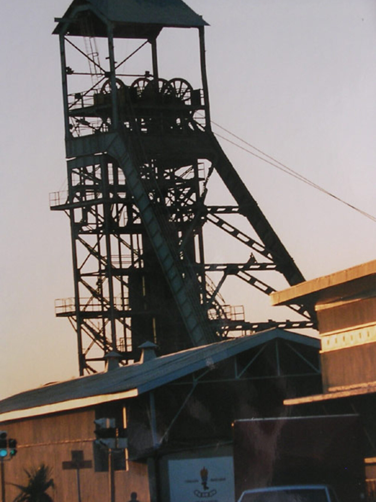 Satellite picture of the city of Tsumeb, Namibia; the mines are visible ...