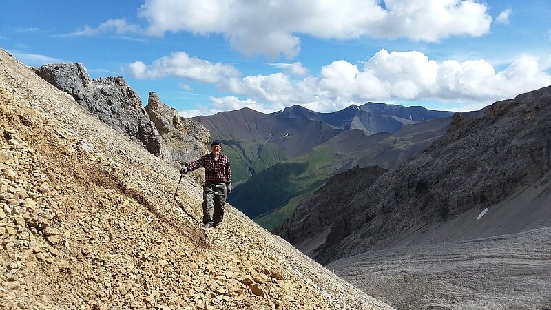 traversing a scree field