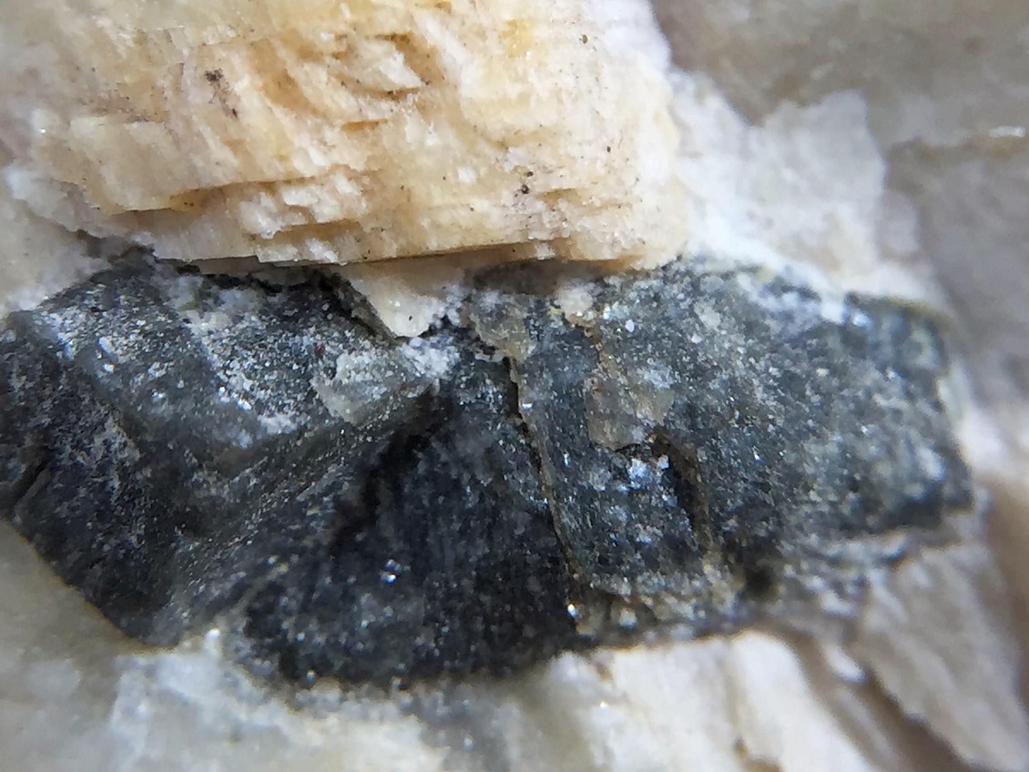 Pinite pseudomorph after thick tabular cordierite crystal. Found in ...