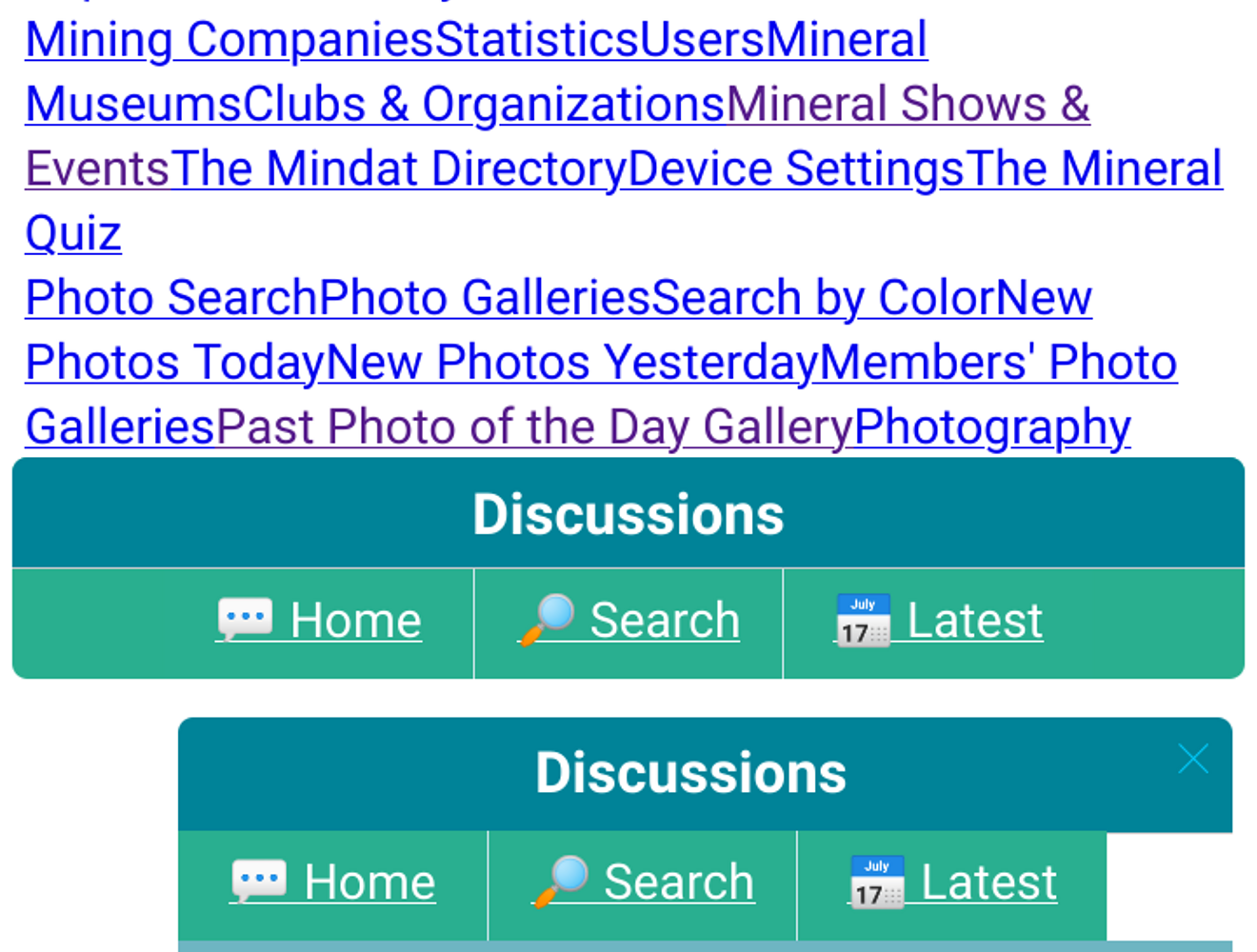 Improving Mindat.org : firefox on android