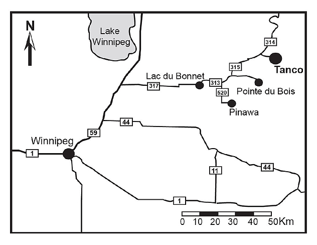 Tanco Mine, Bernic Lake, Lac-du-Bonnet area, Manitoba, Canada