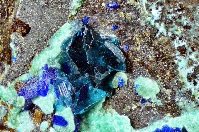 Gerhardtite, Malachite, Azurite