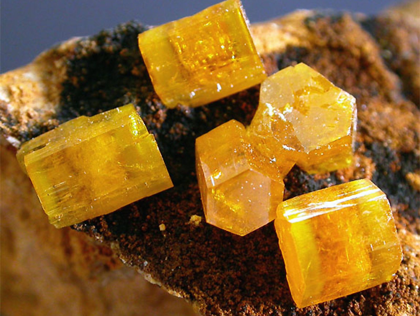 Mimetite on a goethite and limonite matrix.Rui Nunes' specimen and ...