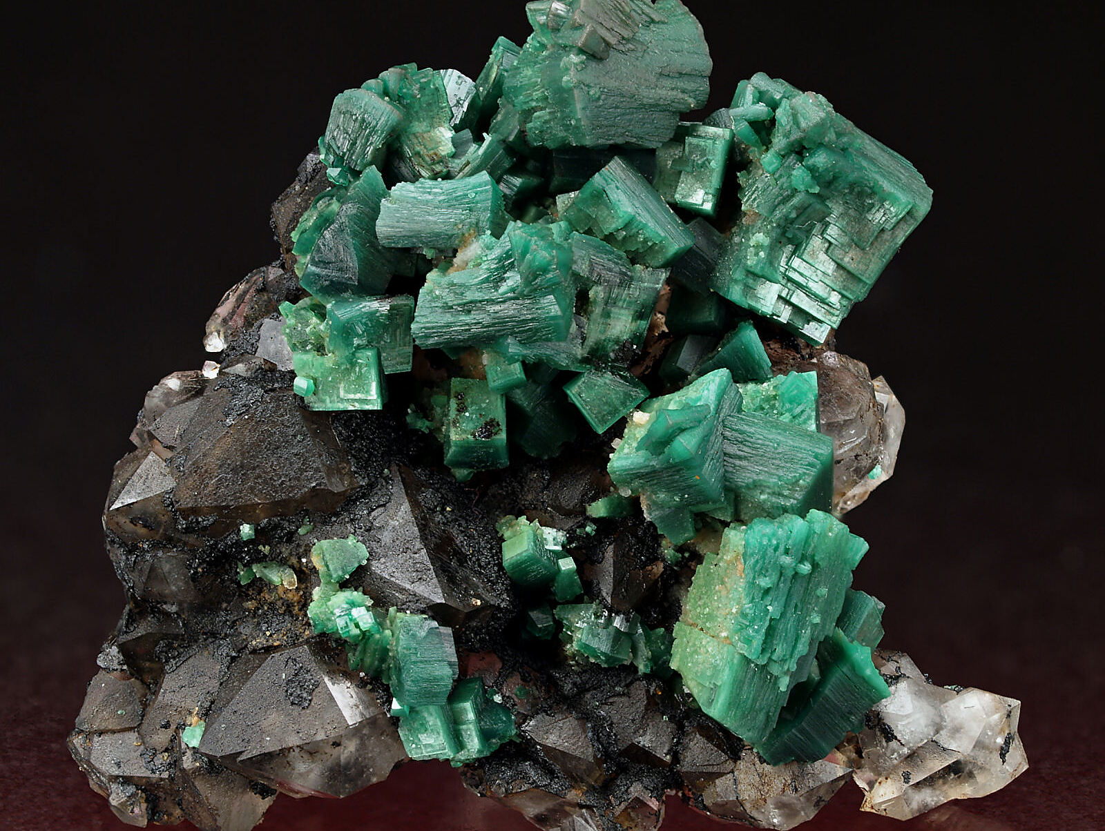 Torbernite, Quartz