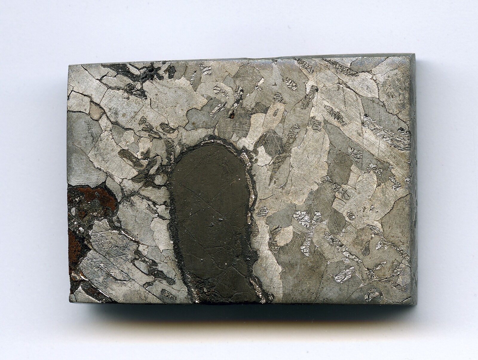 Troilite, Iron (Var: Kamacite), Schreibersite, Taenite