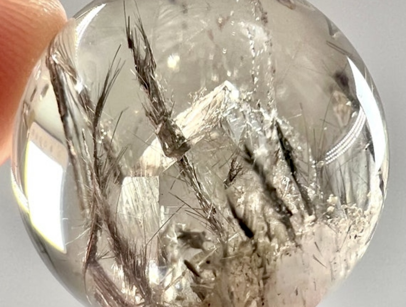 Identity Help : Amphibole in Quartz? Smoky Quartz specimen with rutile ...