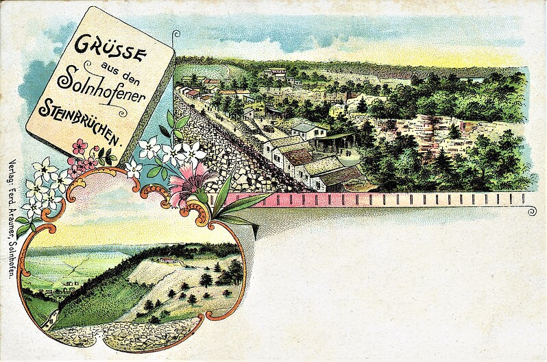 Limestone quarries, Solnhofen, Weißenburg-Gunzenhausen District, Middle ...