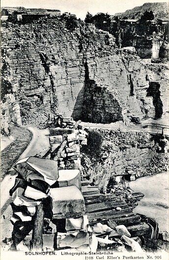 Limestone quarries, Solnhofen, Weißenburg-Gunzenhausen District, Middle ...