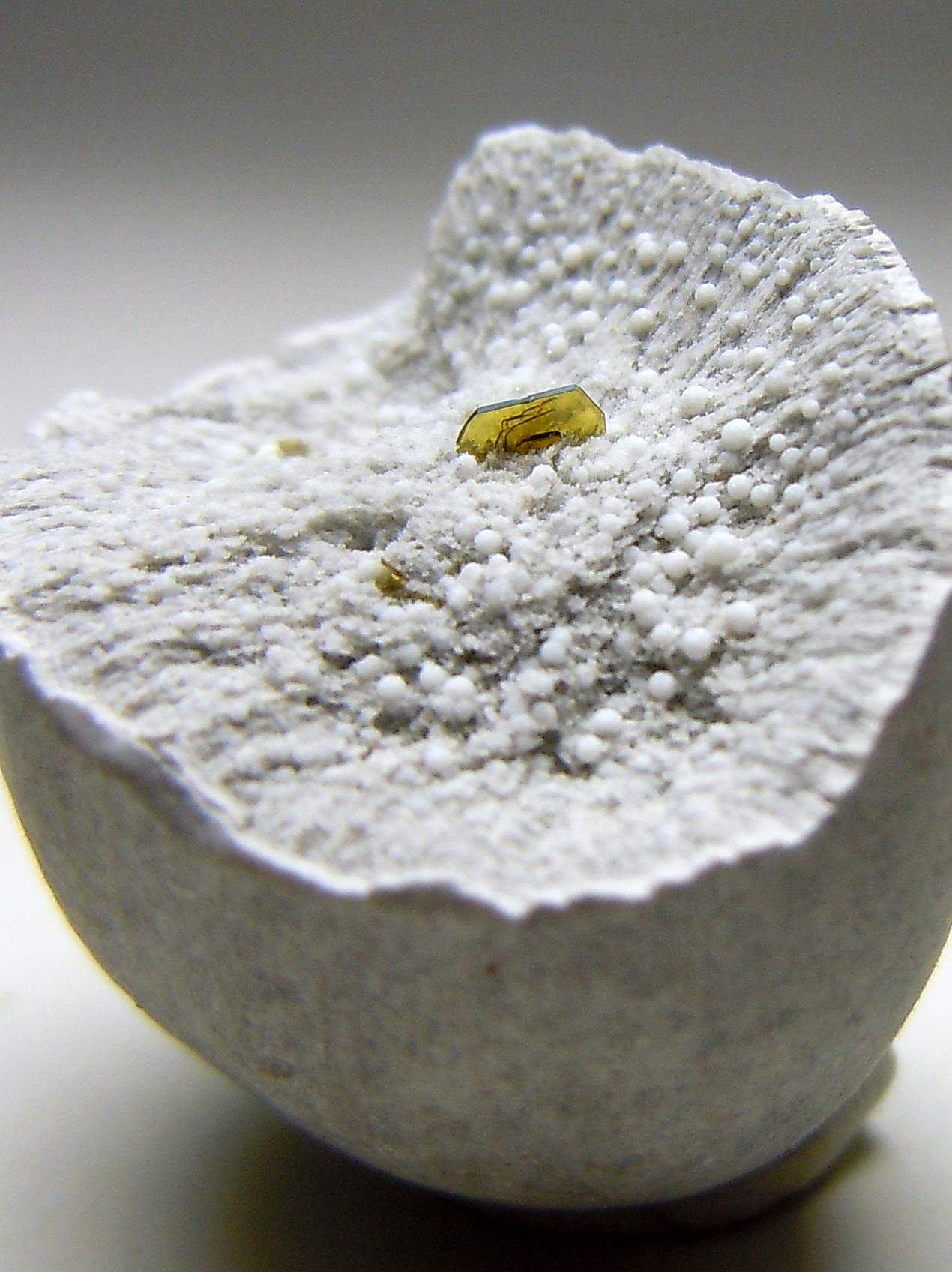 The fayalite group is about 1 mm across, on a matrix of cristobalite ...