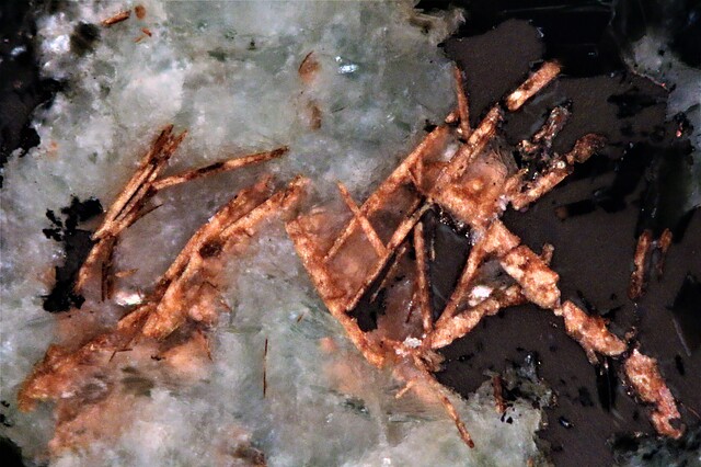 Leucoxene, Bornite, Chalcopyrite, Digenite