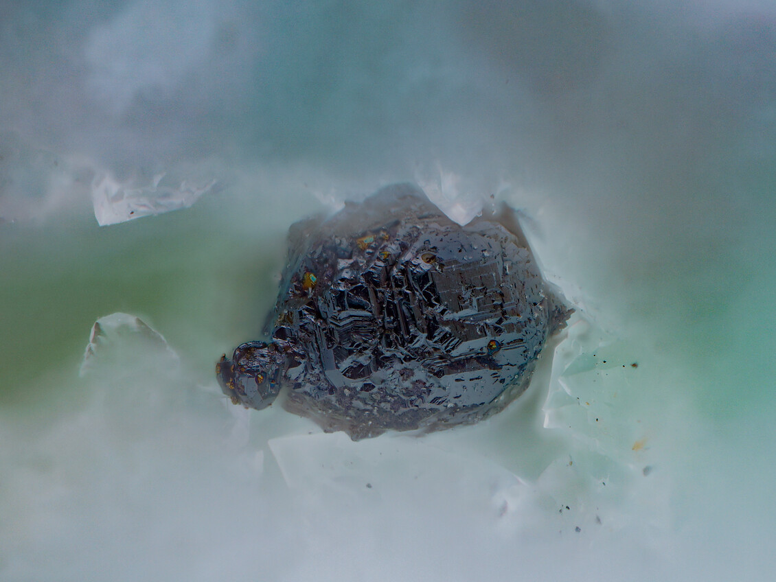 Dull dark grey to black masses in matrix. S357-200.5 cm field of view ...